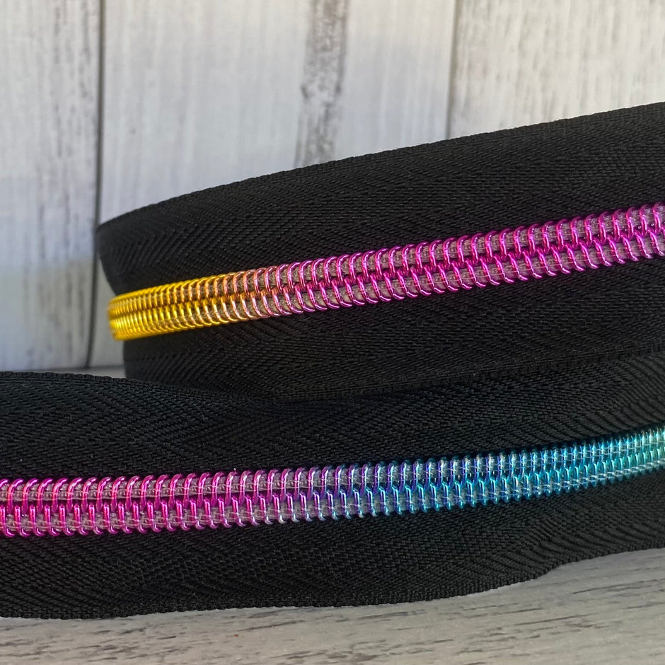 #5 Zipper tapes, rainbow teeth – Australian Bag Making Supplies